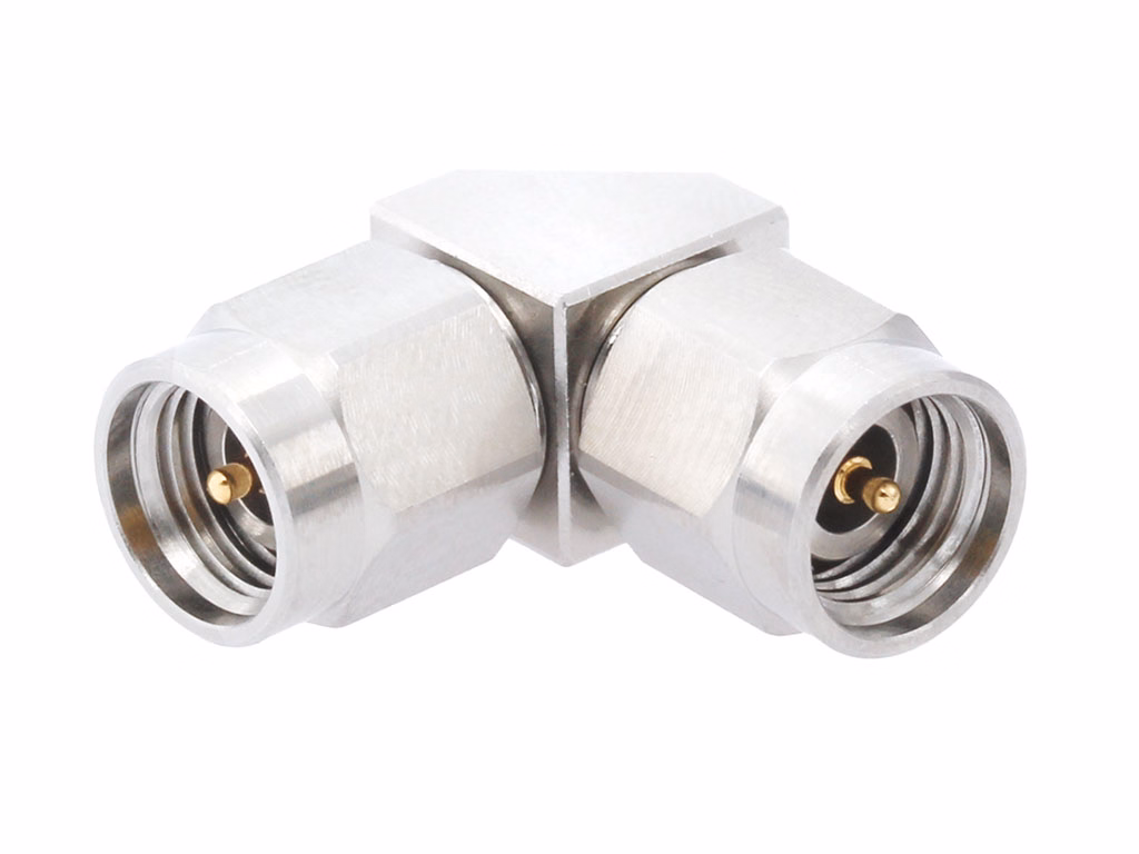 Precision Test Adapter, 2.92mm Jack-to-2.92mm Jack, Right-Angle, Passivated, 40 GHz, 50 Ohms