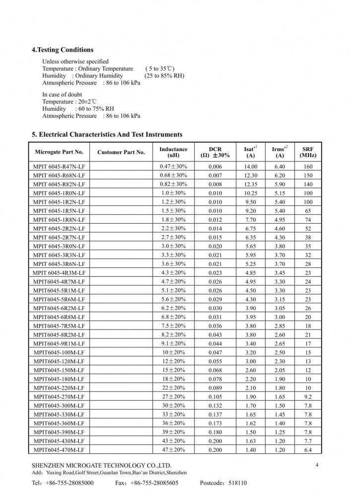 MPIT6045 specification page 5