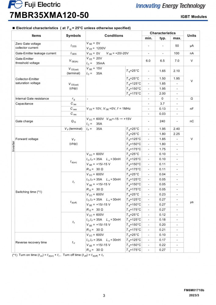 7MBR35XMA120-50 datasheet page 3