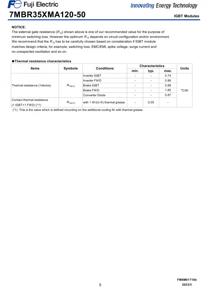 7MBR35XMA120-50 datasheet page 5