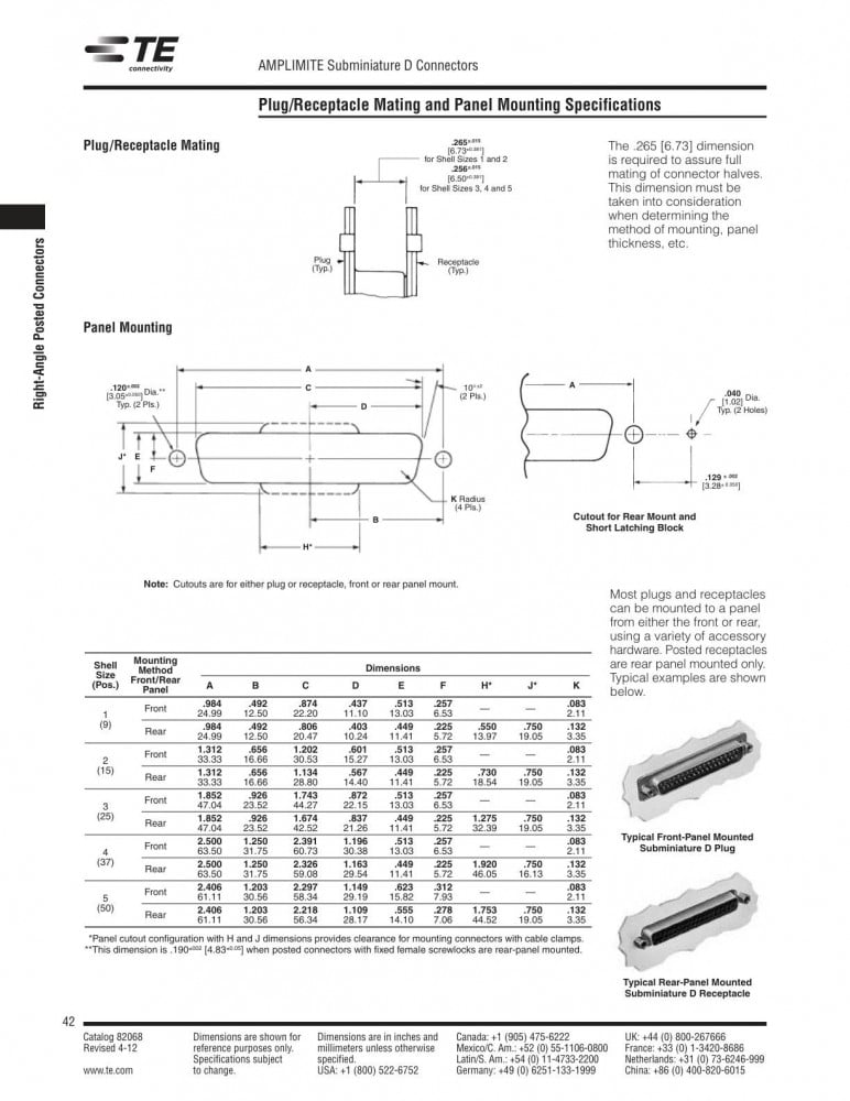 TE Connectivity connector document page 5
