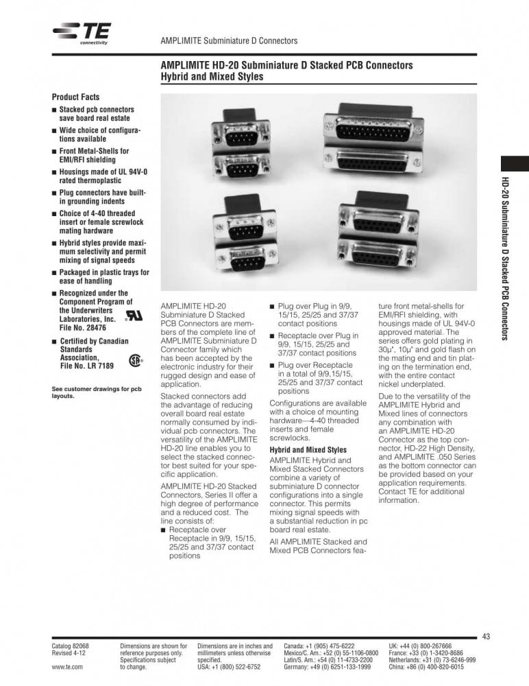 TE Connectivity connector document page 6
