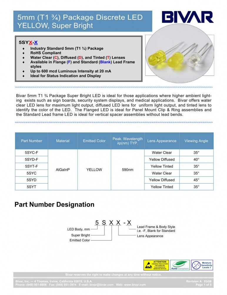 BIVAR 5SYD datasheet page 1