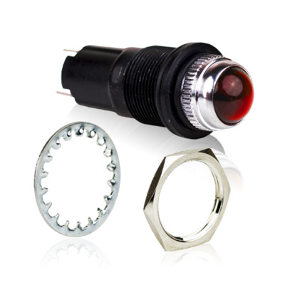 Red Diffused Lens .660″ Incandescent and Neon Round Panel Mount Indicator with Tab Terminals 250V for sale