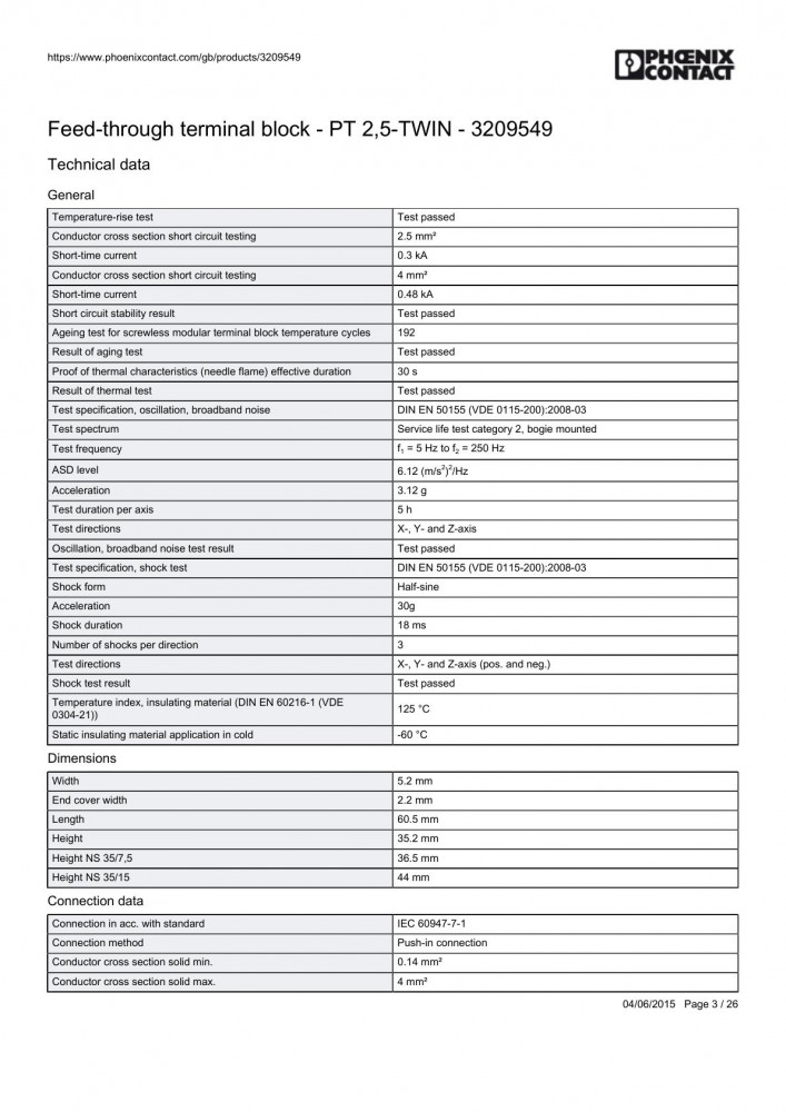 PT 2,5-TWIN 3209549 technical document page 3