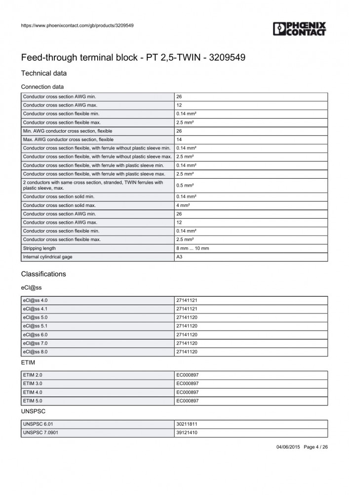 PT 2,5-TWIN 3209549 technical document page 4