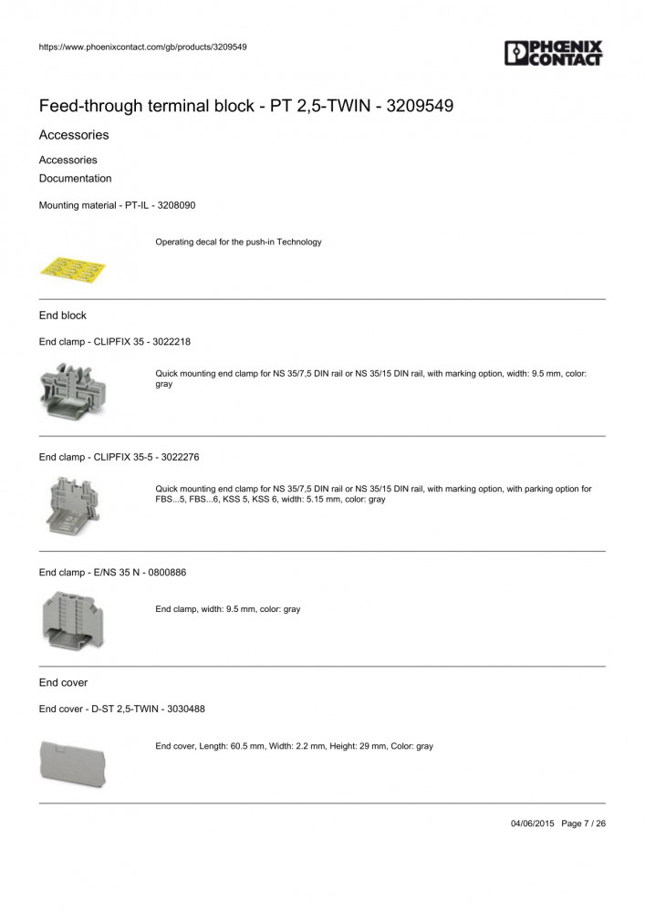 PT 2,5-TWIN 3209549 technical document page 7