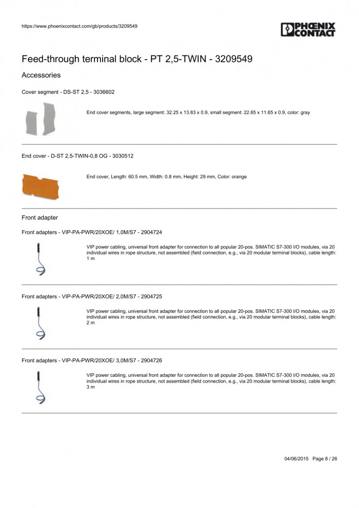 PT 2,5-TWIN 3209549 technical document page 8