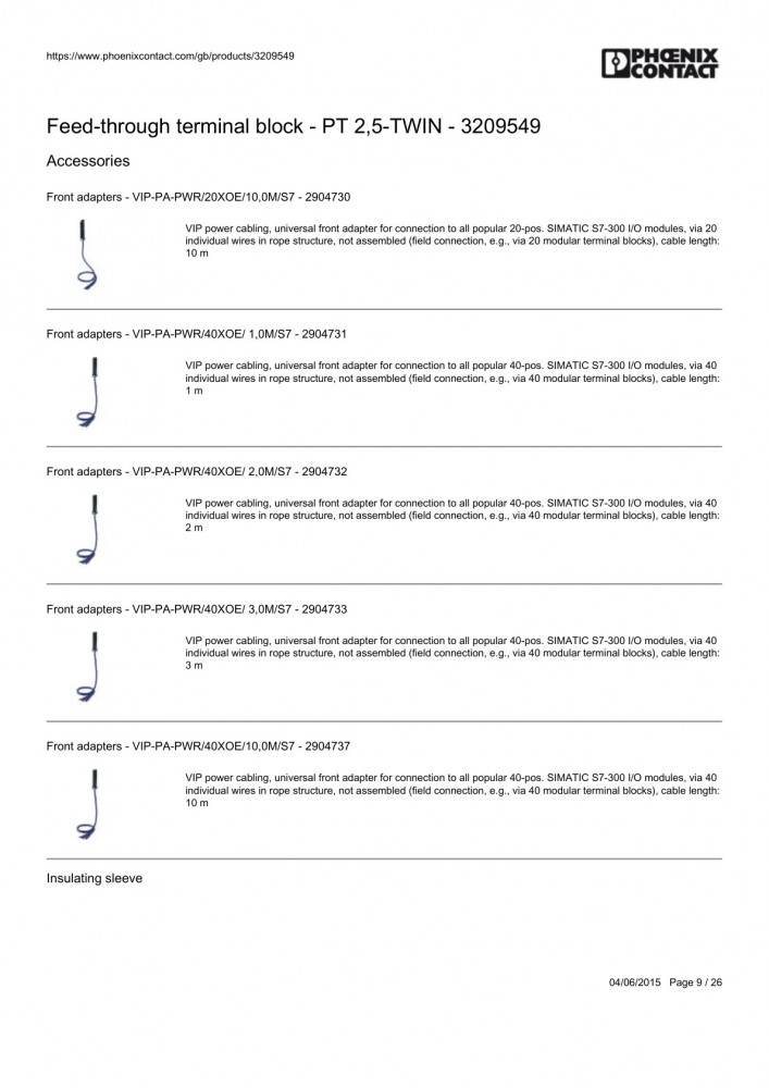 PT 2,5-TWIN 3209549 technical document page 9
