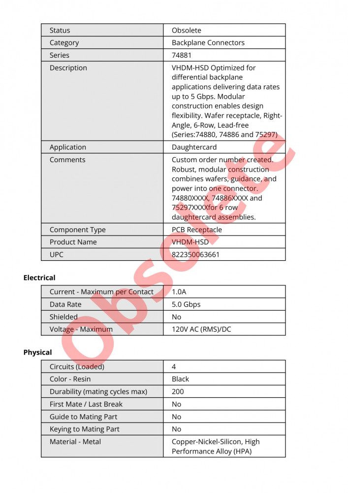 MOLEX 748811001 product document, page 2