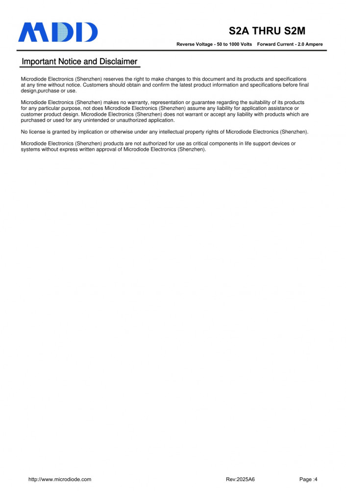 MDD S2M datasheet page 4