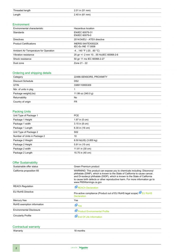 XS618B1PBL10EX technical document page 2