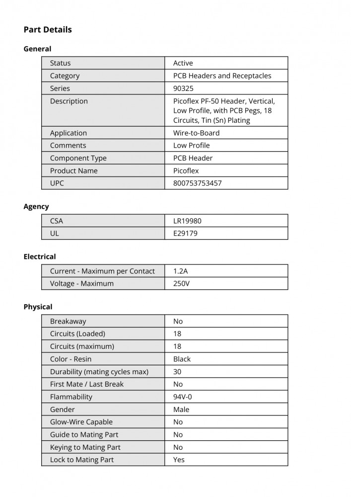 MOLEX 903250018 technical document page 2