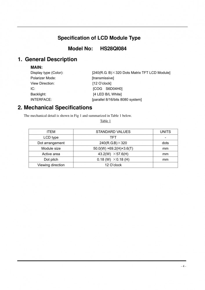 HS28QI084RX datasheet page 4
