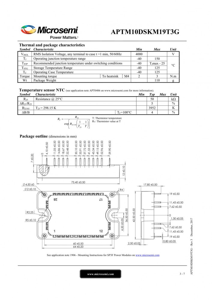 APTM10DSKM19T3G technical document page 3