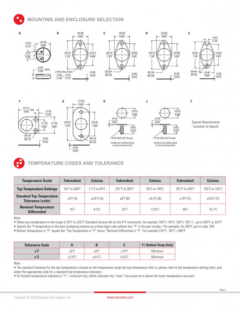 Sensata 5003 series document page 3