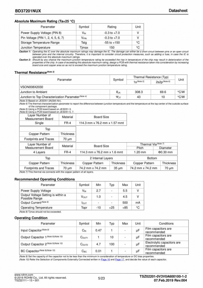 BD37201NUX datasheet page 5