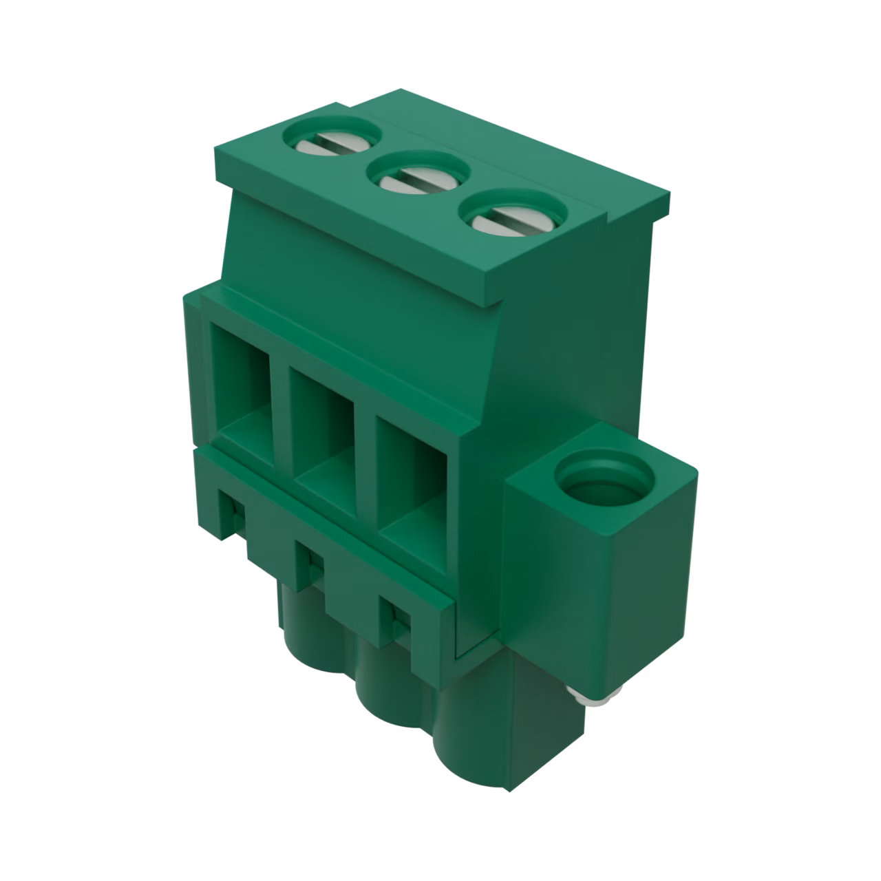 5.00mm Pitch Eurostyle Vertical Plug, with Retention Screws, Rear Wire Entry, Green Housing, Gold (Au) Plated, 3 Circuits for sale