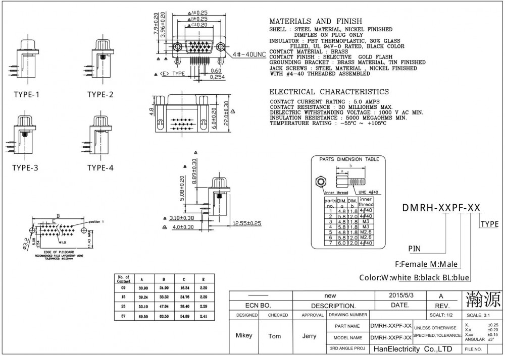 DMRH-15PF-B2 technical drawing page