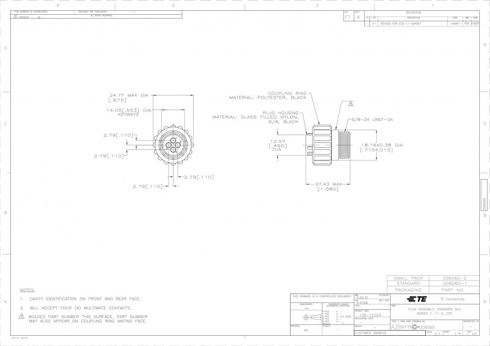 TE Connectivity 206060 controlled drawing preview