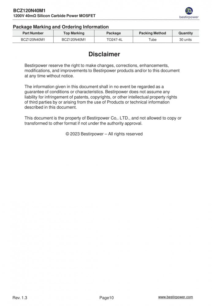 BCZ120N40M1 datasheet page 10