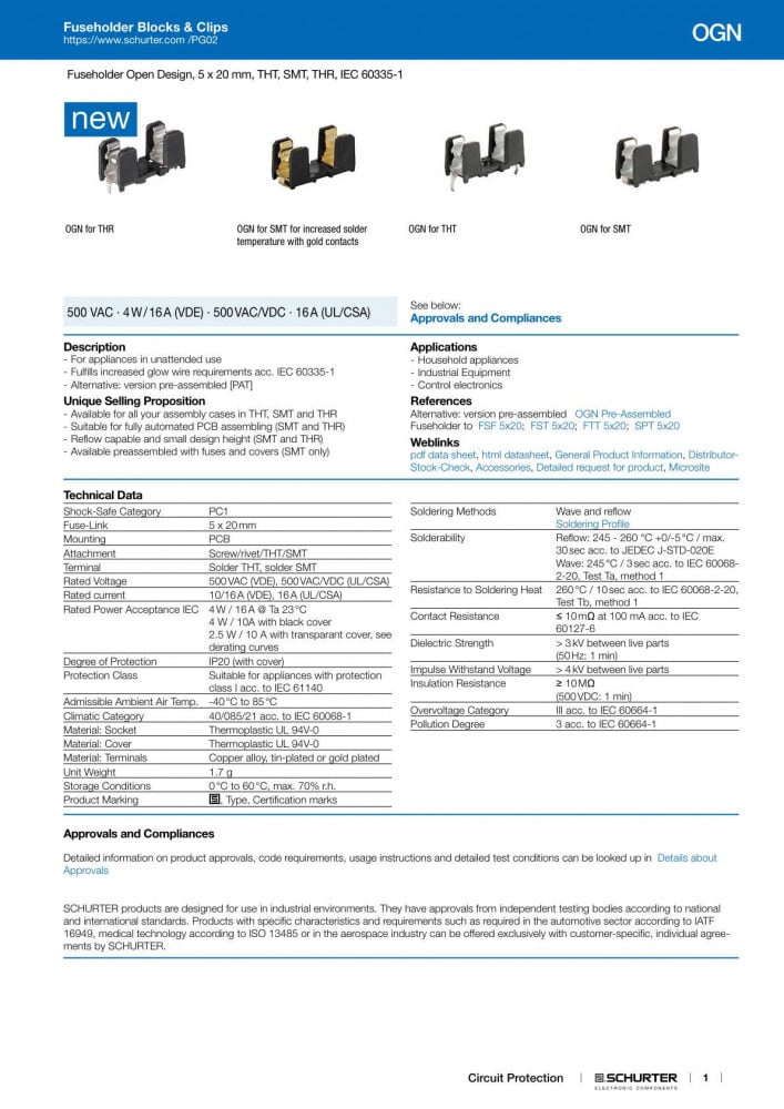 SCHURTER 0031.8211 datasheet page 1