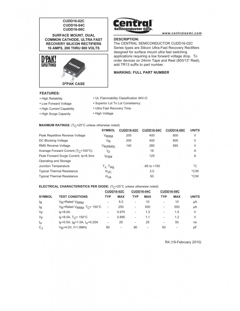 CUDD16-08C TR13 PBFREE datasheet page 1