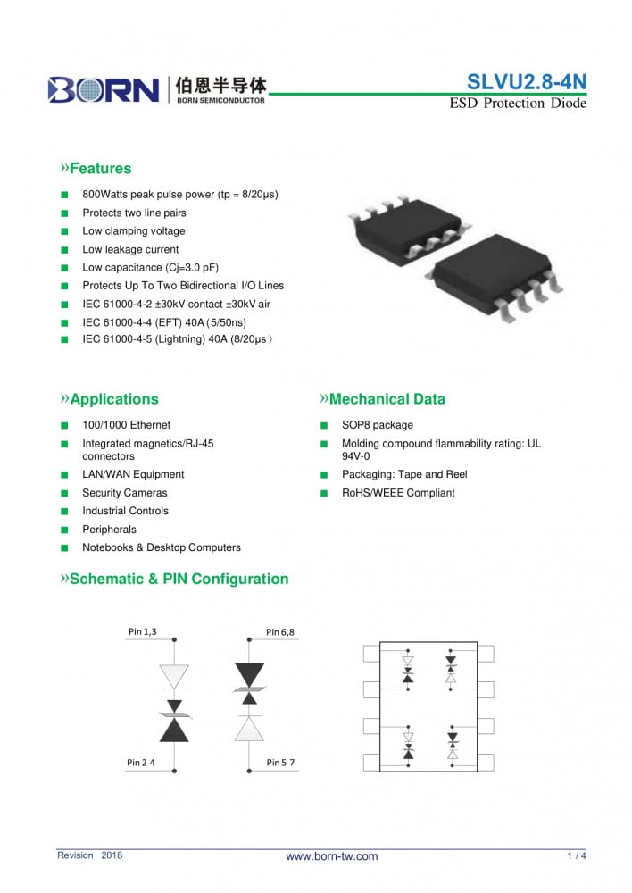 SLVU2.8-4N datasheet page 1