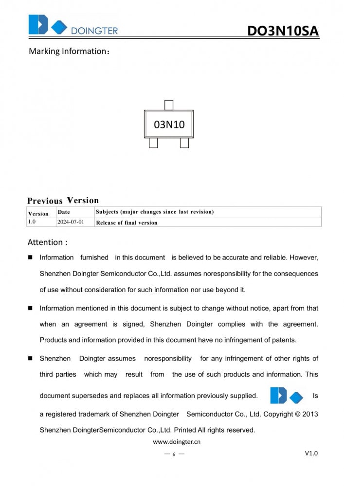 DO3N10SA datasheet page 6