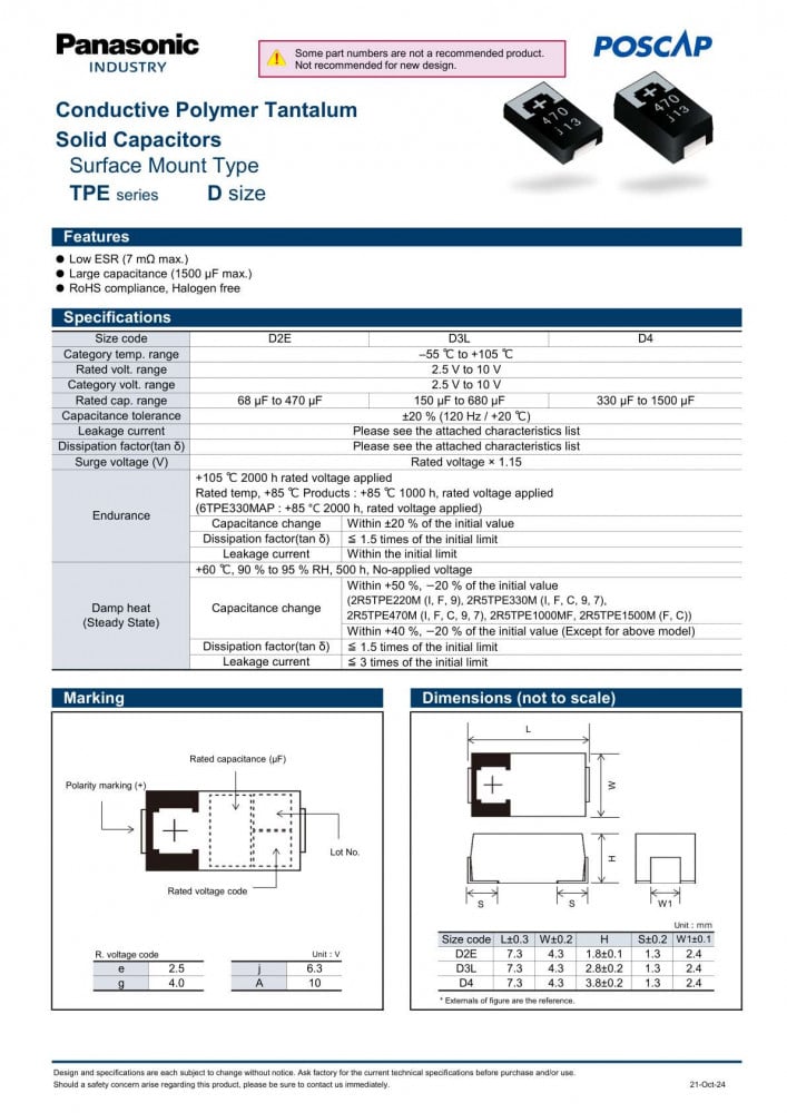 PANASONIC TPE series datasheet page 3