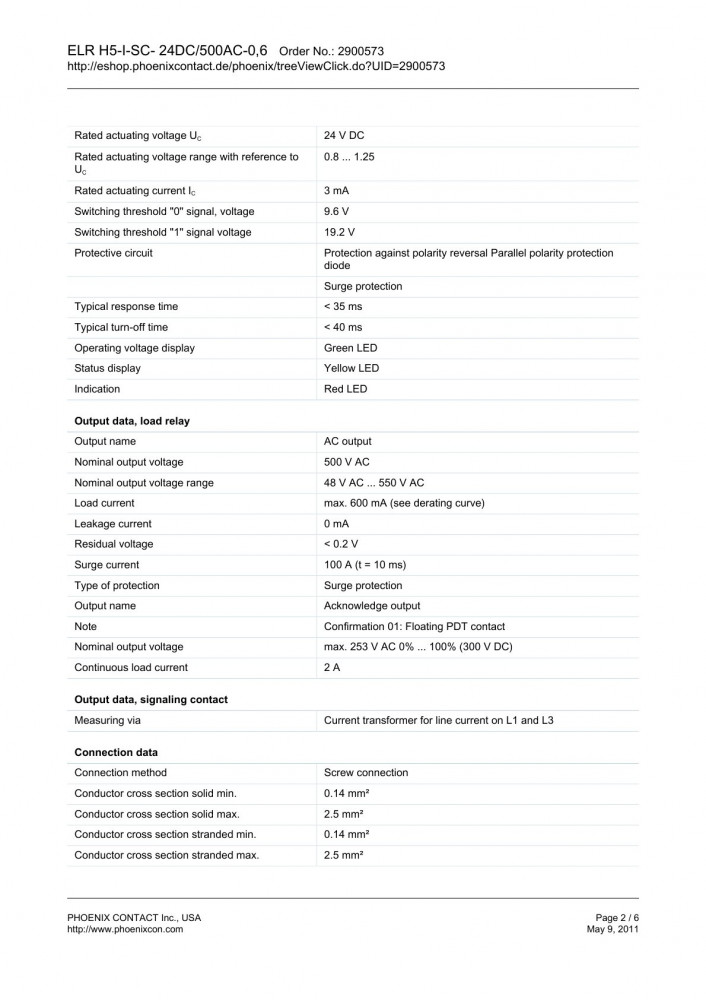 Phoenix Contact 2900573 technical document page 2