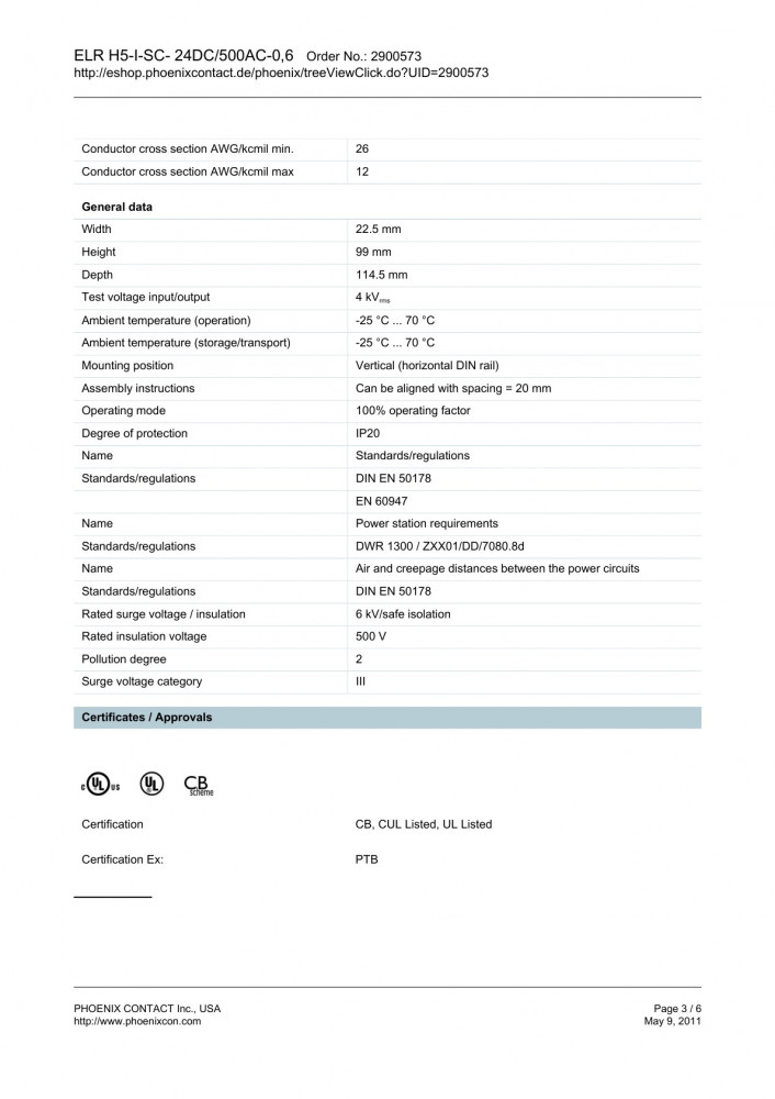 Phoenix Contact 2900573 technical document page 3