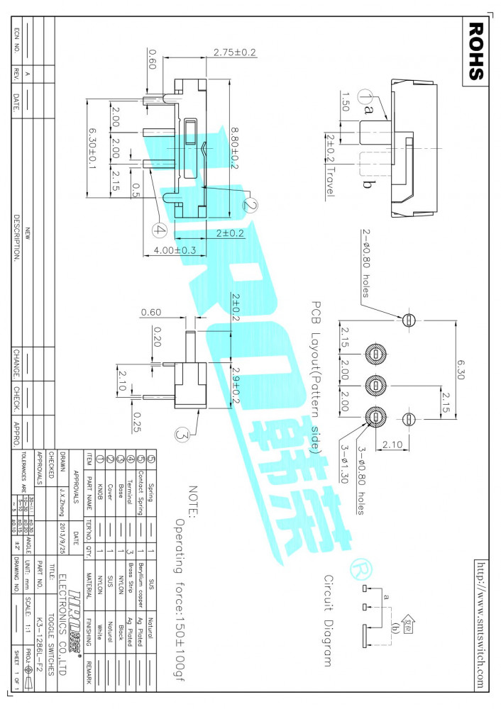 K3-1286L-F2 engineering drawing