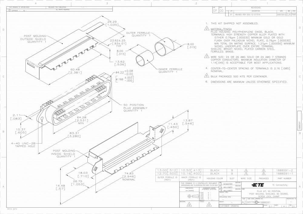 TE Connectivity 1888591-2 technical drawing page