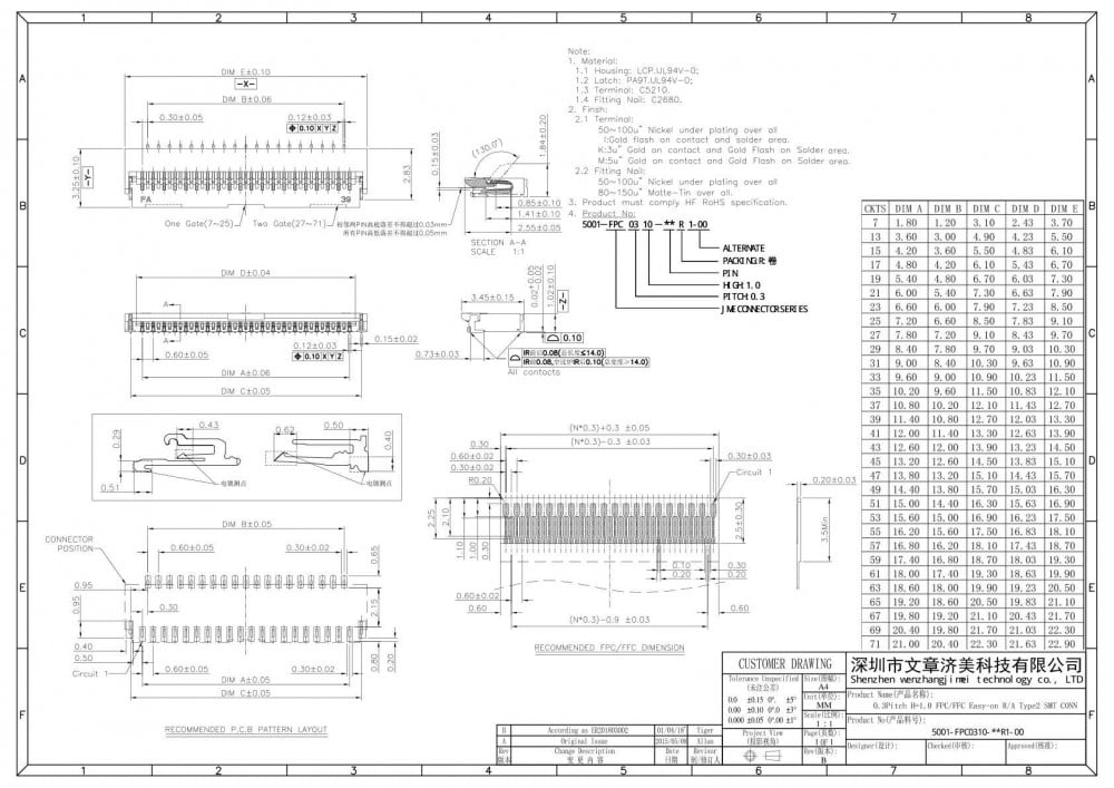 5001-FPC0310-51R1-00 technical document page 1