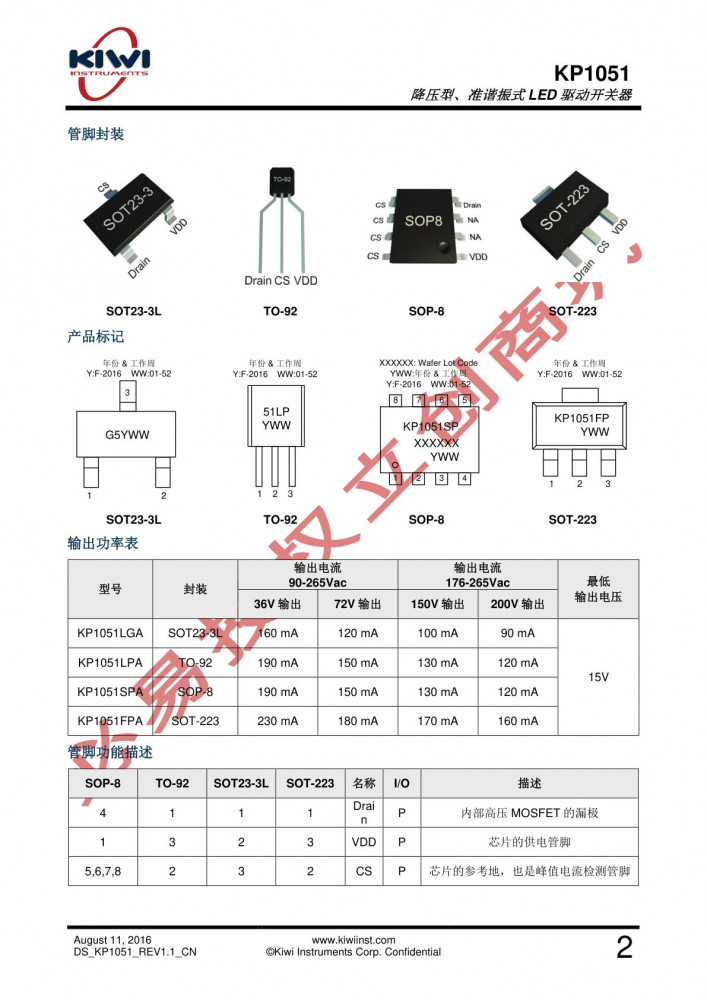 KP1051SPA datasheet page 2