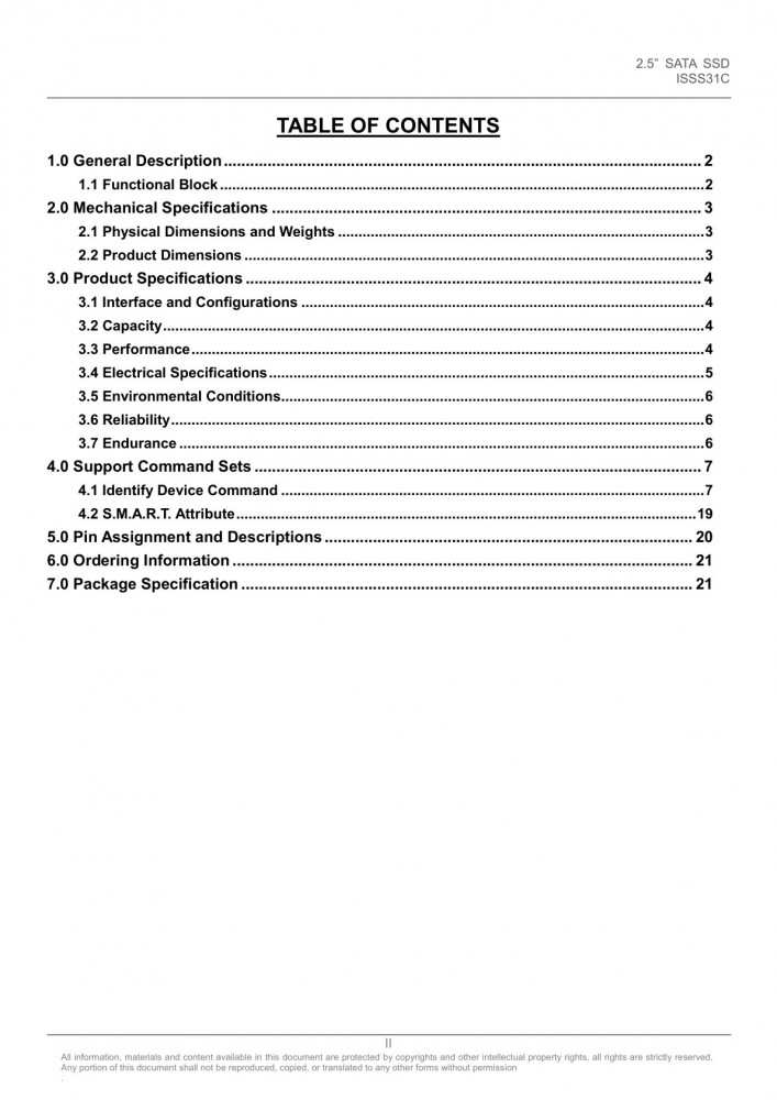 SSD datasheet page 3