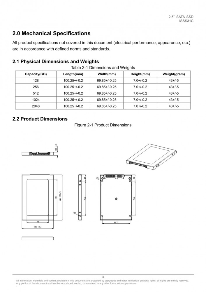 SSD datasheet page 6
