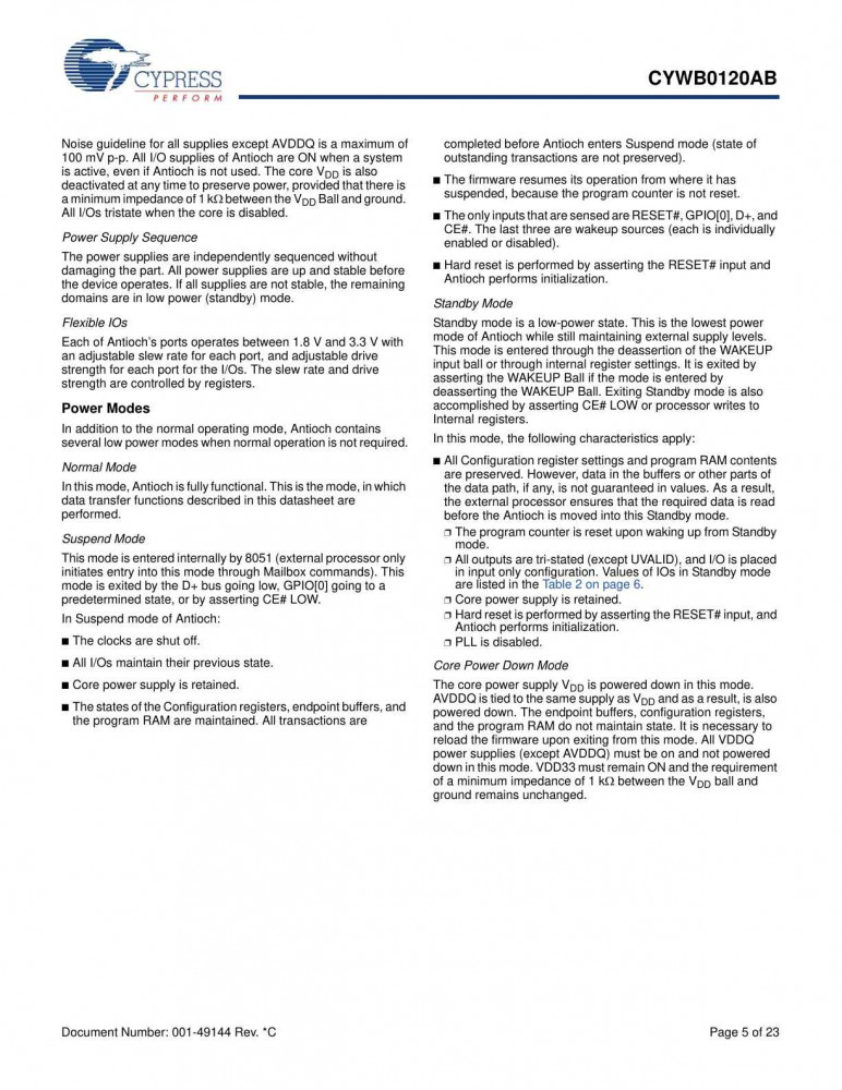 CYWB0120AB-BVXI datasheet page 5