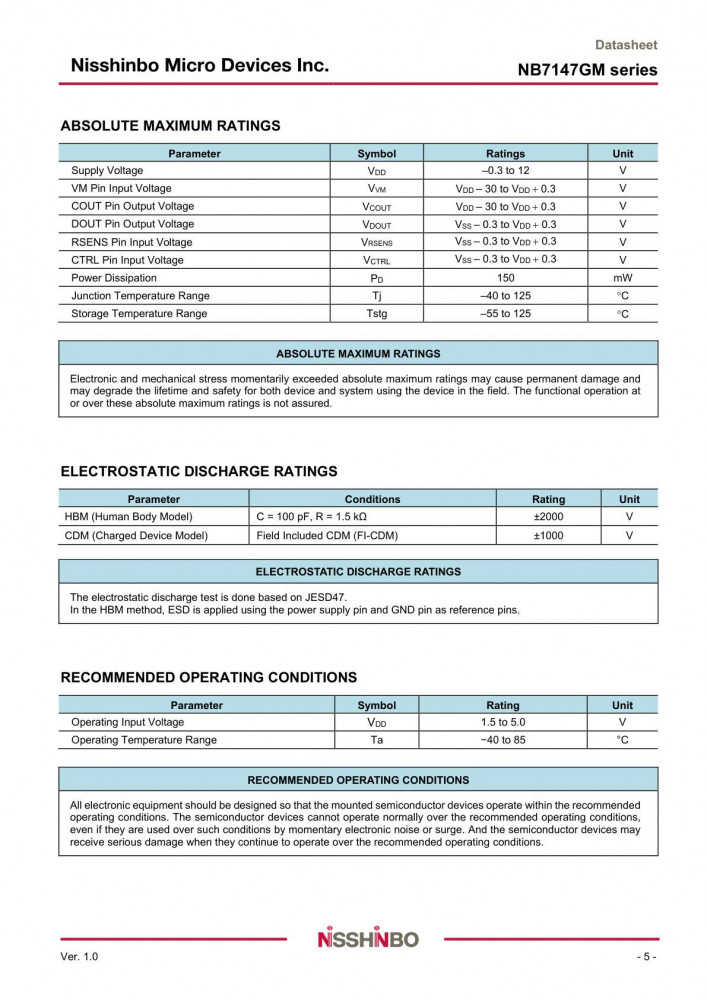 NB7147 datasheet page 5