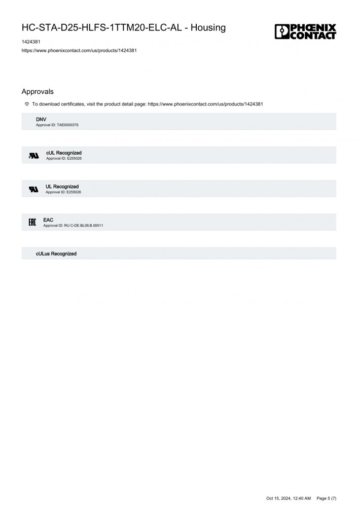 Phoenix Contact 1424381 technical document page 5