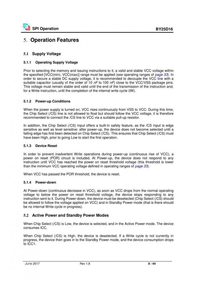 BY25D16 datasheet page 9