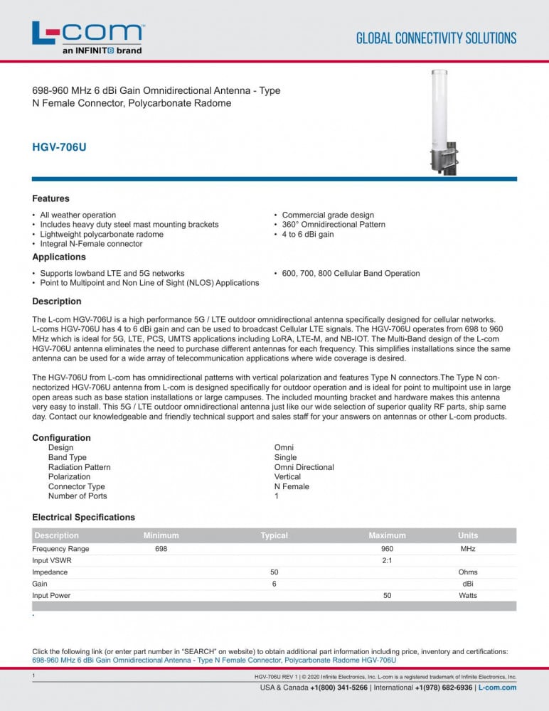 HGV-706U technical document page 1
