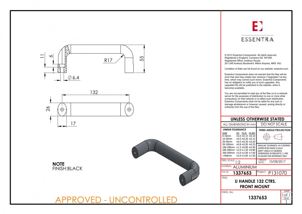 Essentra 1337653 technical drawing