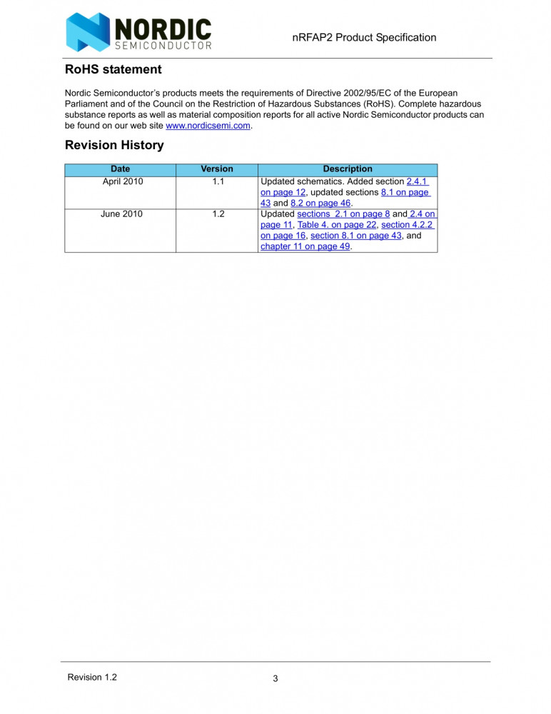 nRF24AP2 specification page 3