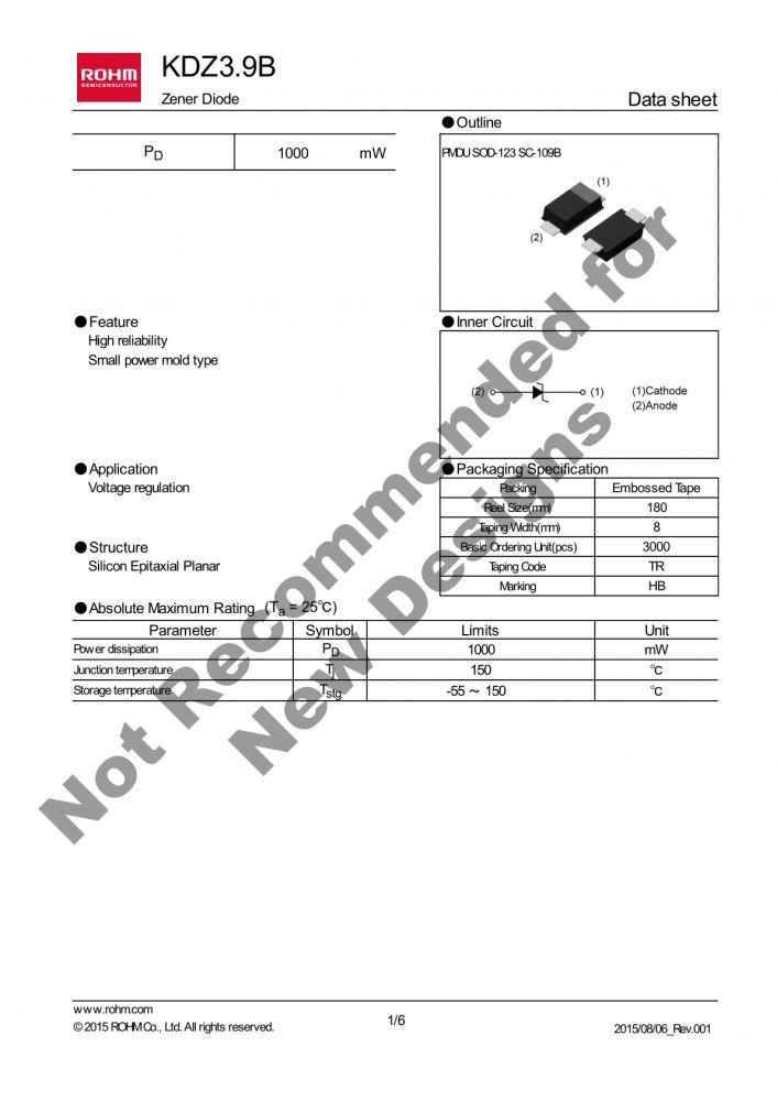 KDZTR3.9B datasheet page 1