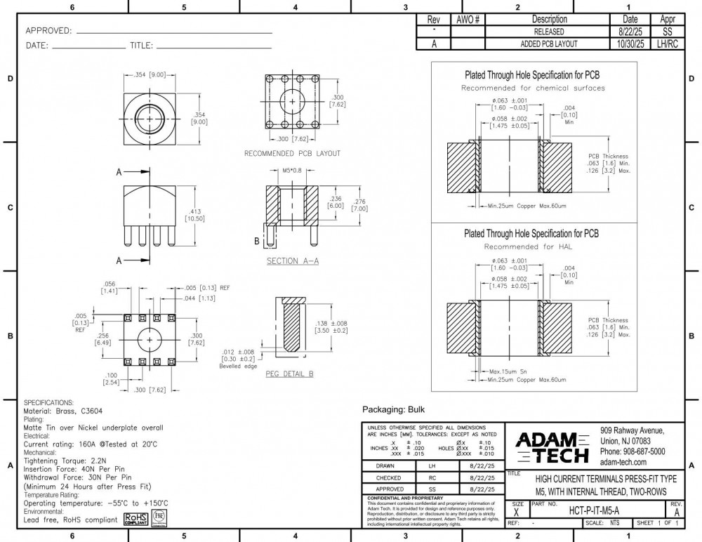 ADAM TECH HCT-P-IT-M5-A product drawing