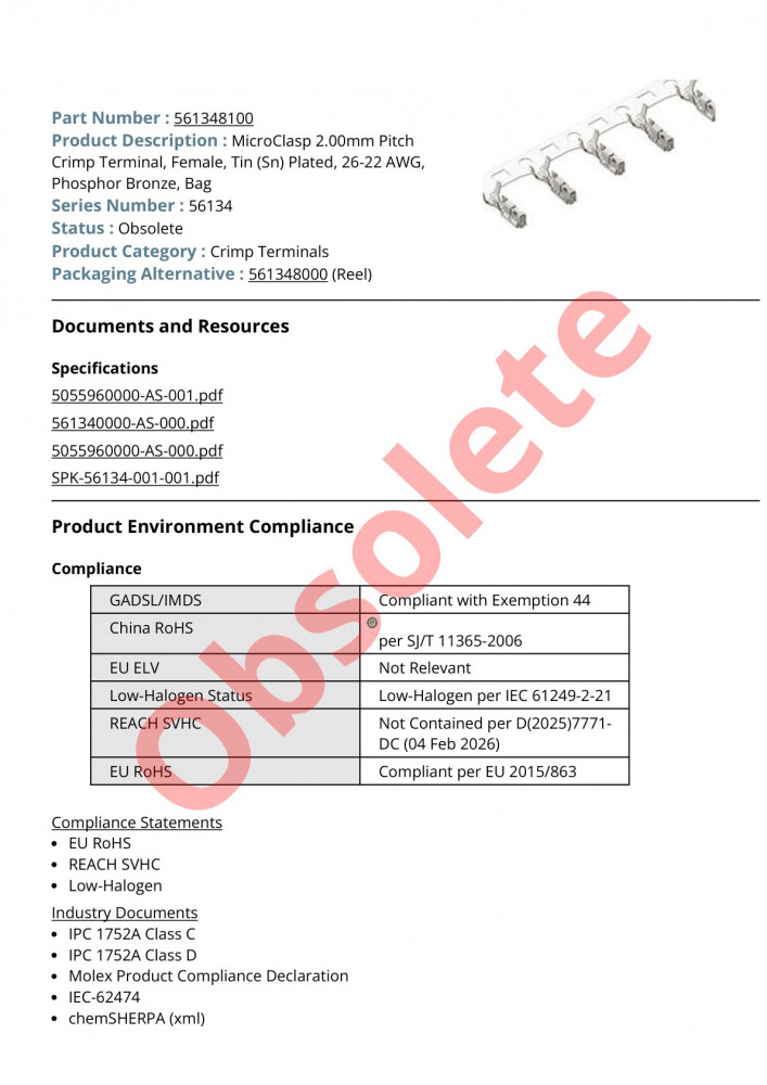 MOLEX technical document preview, page 1