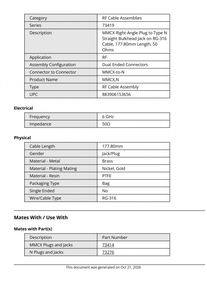 Technical document image 2 for MOLEX 734194780