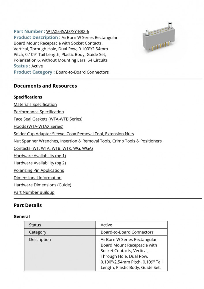 WTAX54SAD7SY-B82-6 technical document page 1